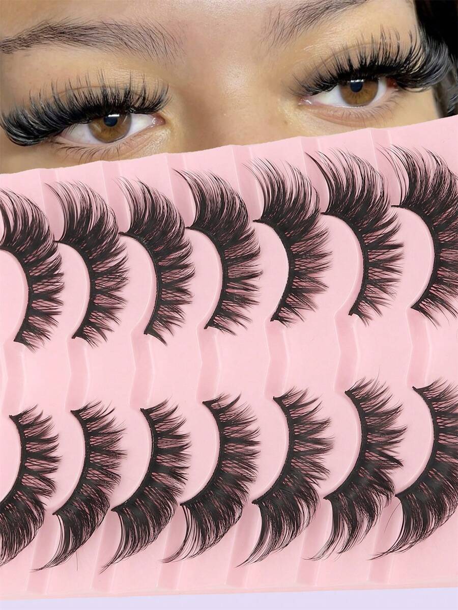 7Pairs Fox Eye Eyelashes Cat Eye Lashes Winged End Eye Elongated ...