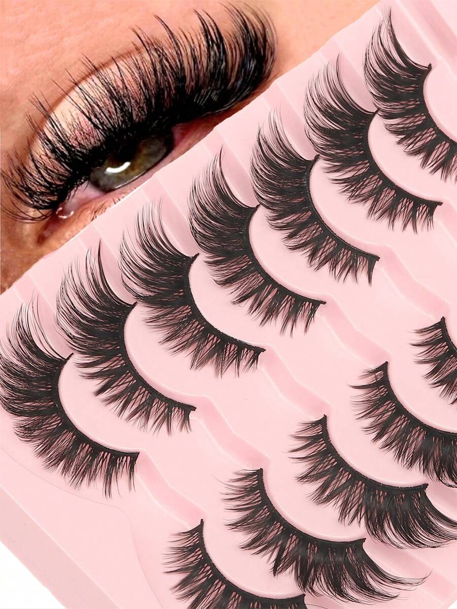 7Pairs Fox Eye Eyelashes Cat Eye Lashes Winged End Eye Elongated ...