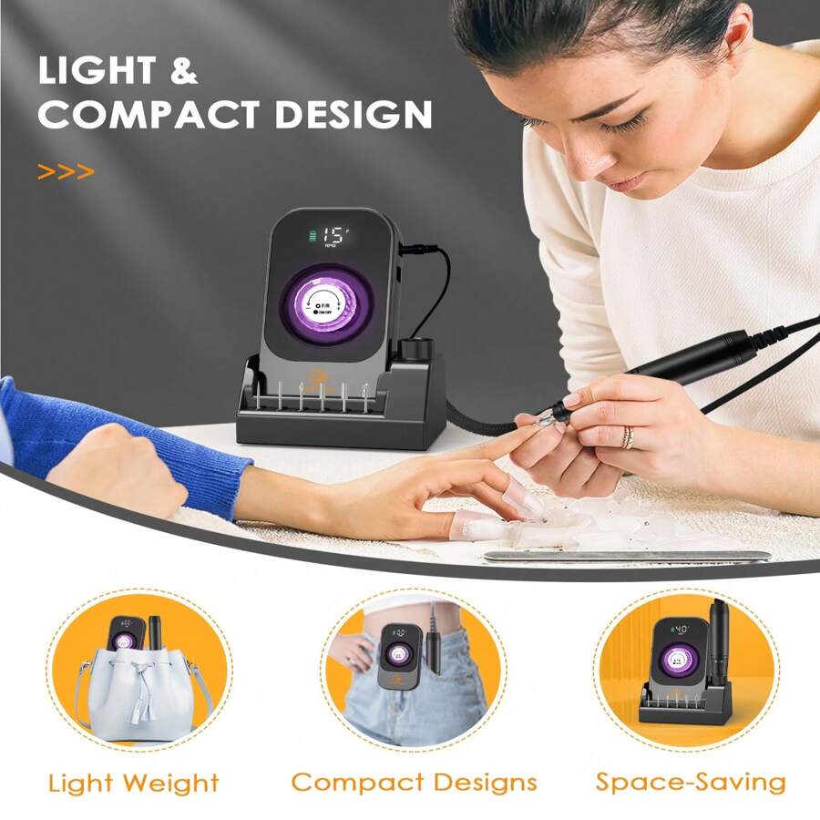 40 000 tr/min Lime à ongles portable, machine à limer les ongles ...