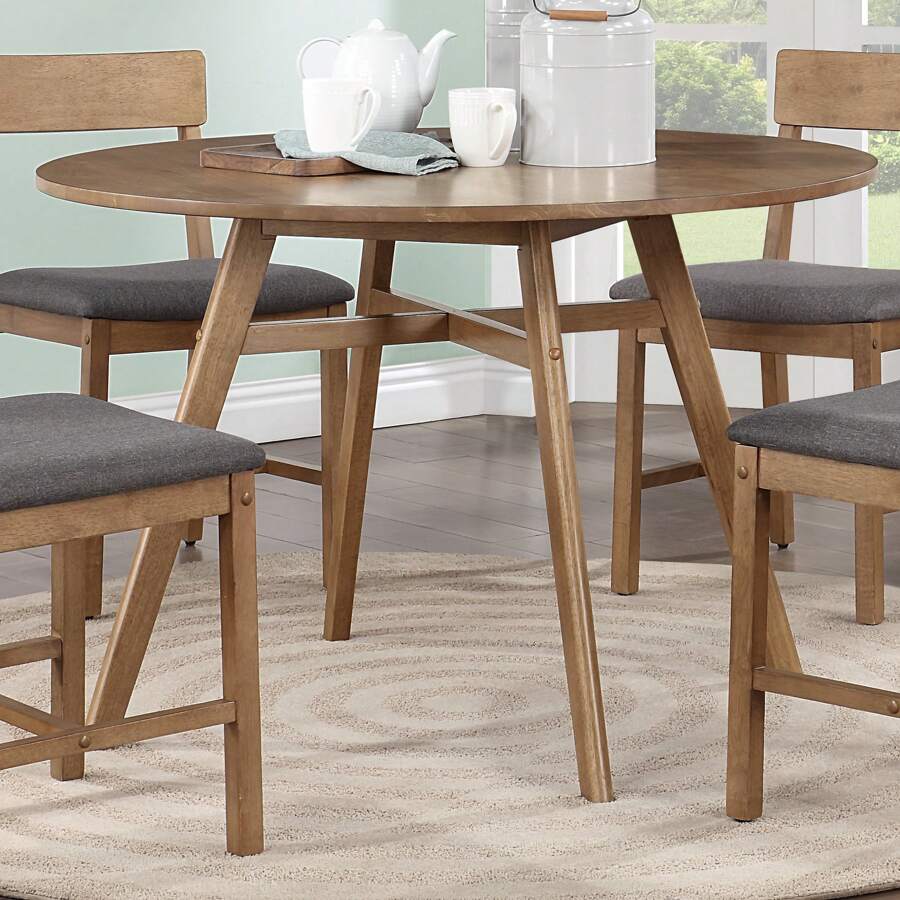 Mainstays 44inch Solid Wood Round Dining Table, Walnut Color, Include 1 ...