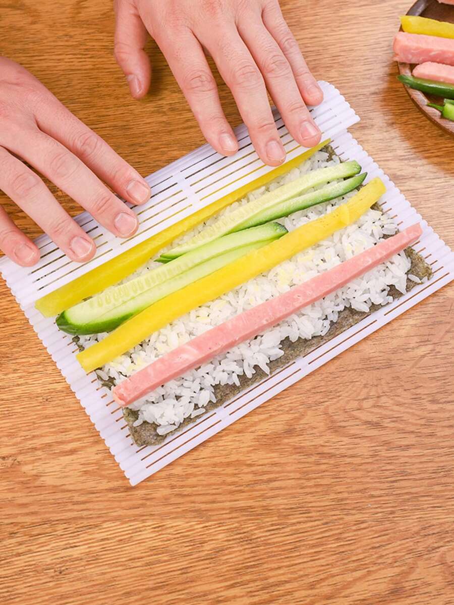 Sushi Rolling Mat, Japanese-Style Plastic Sushi Rolling Mats, White ...