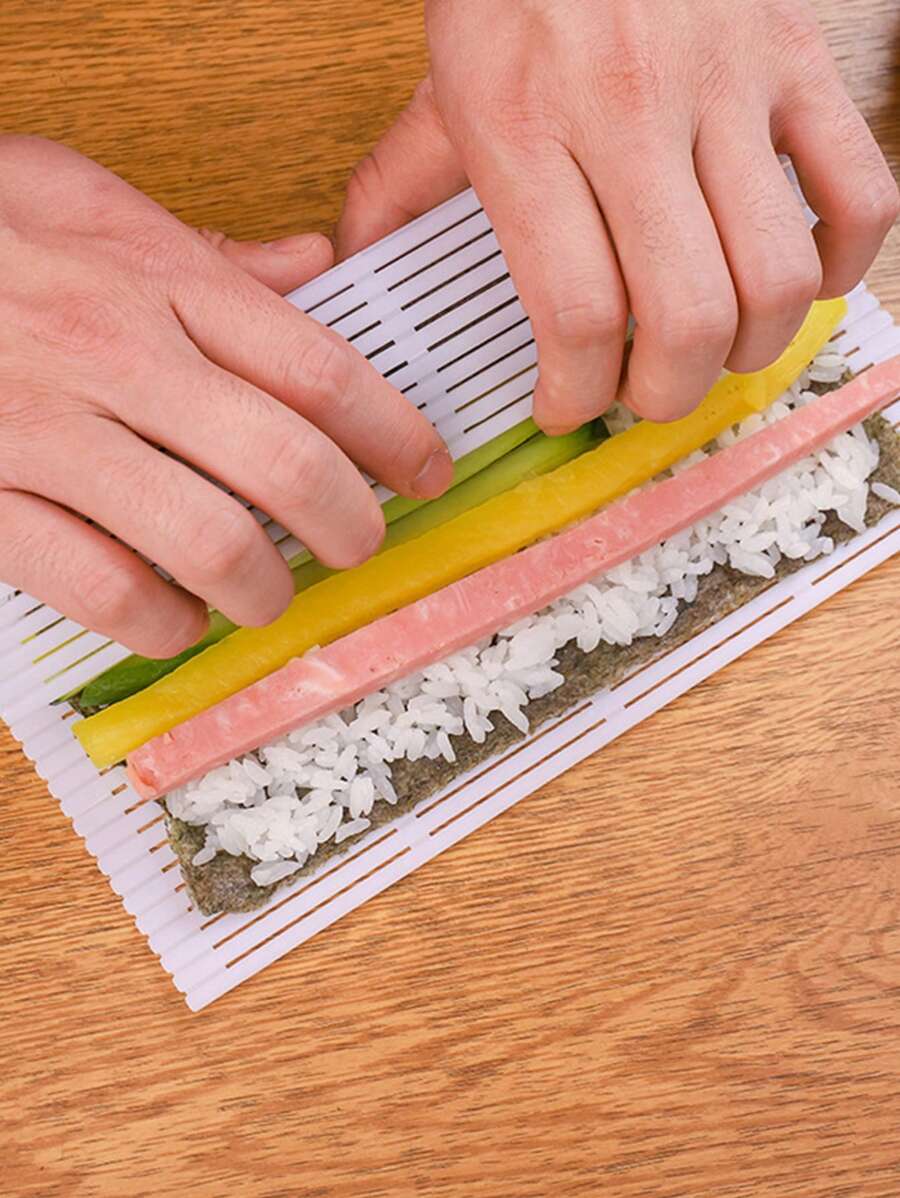 Sushi Rolling Mat, Japanese-Style Plastic Sushi Rolling Mats, White ...