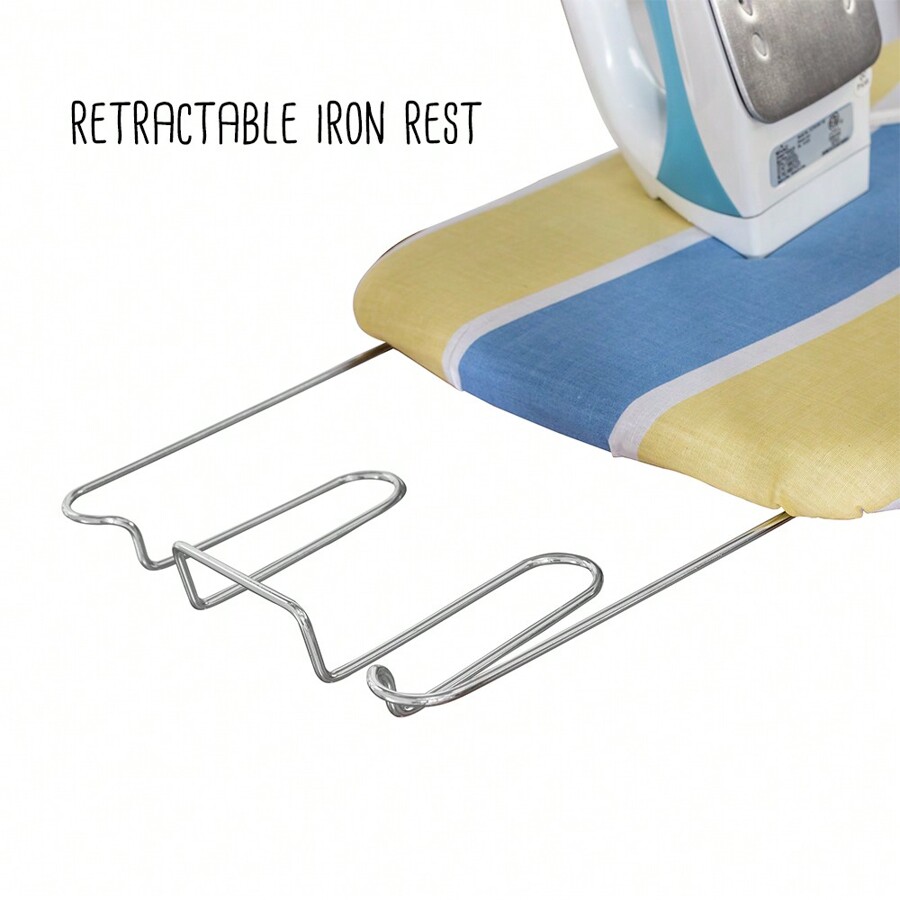 T-Leg Ironing Board With Retractable Iron Rest, Blue And Yellow | SHEIN USA