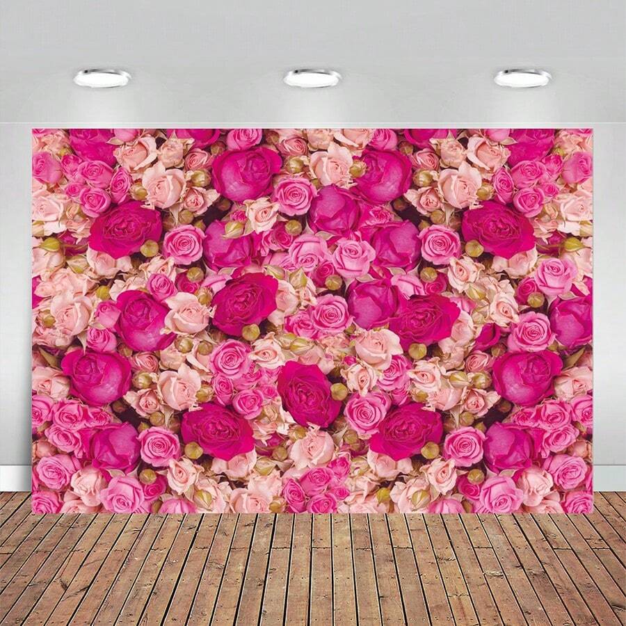 Pink Red Rose Flowers Photography Backdrop Valentine's Day Photo ...