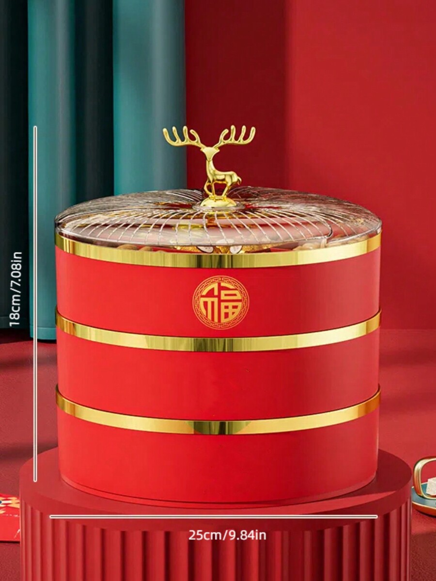 Classic Red Plastic Storage Box With Lid, UFORU, Stacking Candy And Nut ...