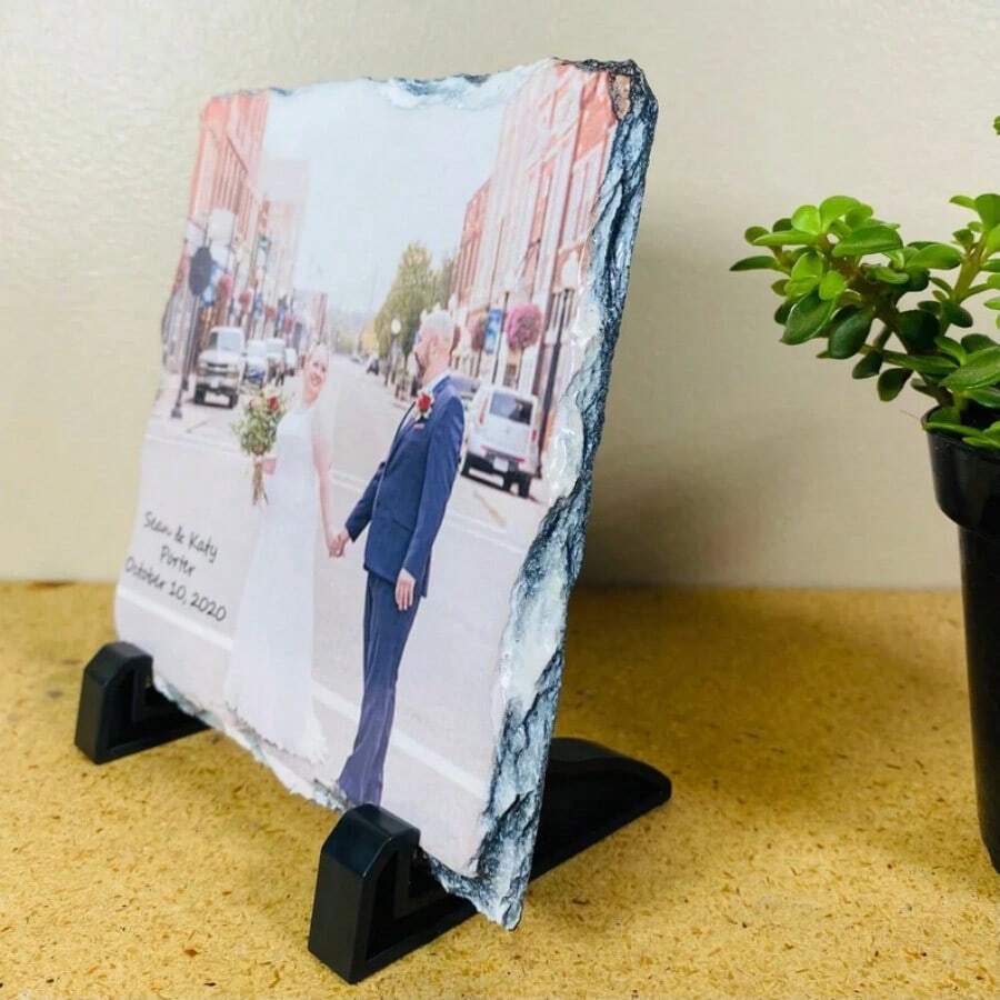 Slate Stone Photo Plaque| Wedding Photo Plaque| Family Photo Plaque ...
