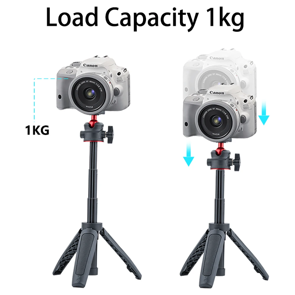 Compact 3-Section Extendable Tripod With Ball Head - Portable Desktop ...