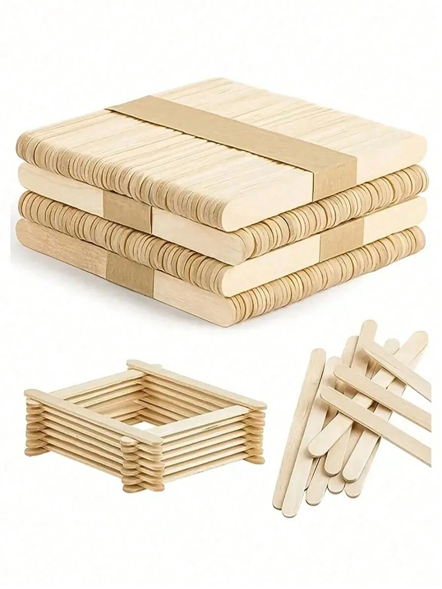 50pcs Premium Natural Wood Craft Sticks - Multipurpose Popsicle & Ice ...