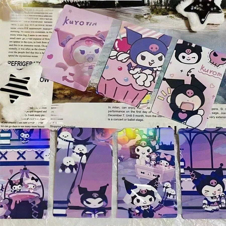 Kuromi Laser Bookmark Small Card HD Exquisite Creative Card Flash Card ...