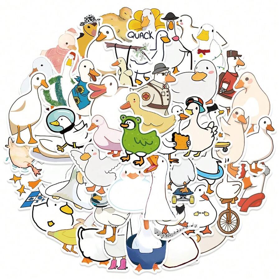 50Pcs Cartoon Duck Stickers Decals, Cartoon Duck Graffiti Aesthetics ...