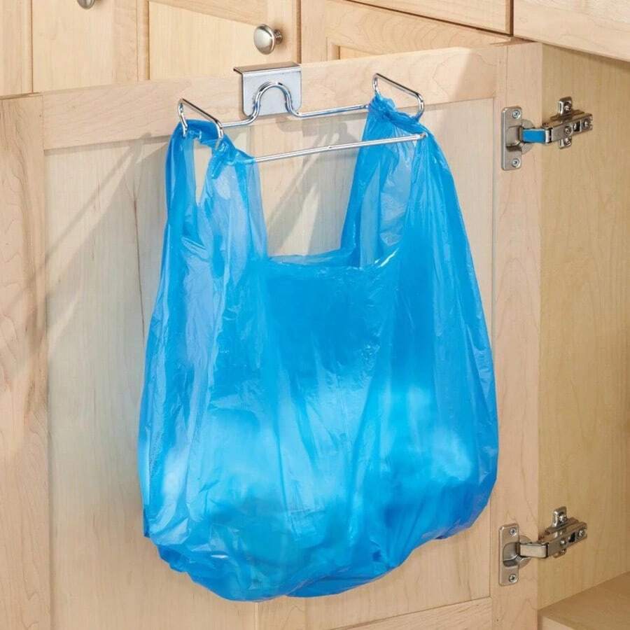 Kitchen Trash Rack Cabinet Door Garbage Bags Holder Stainless Steel ...
