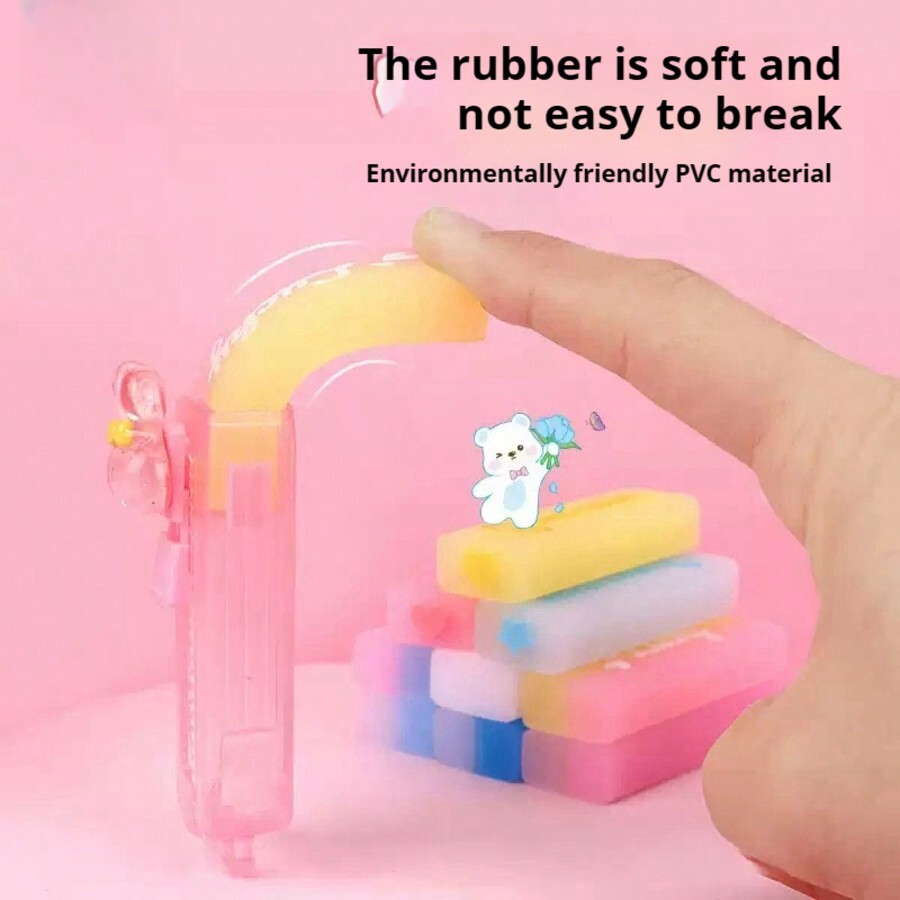 2pcs Cartoon Push-Pull Erasers, For Students, Office, Learning, And Art ...