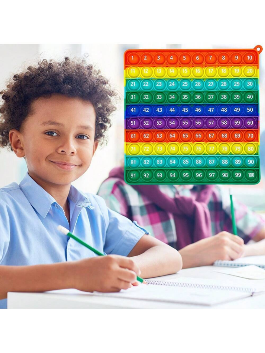 Rainbow 1-100 Numbers Pop Fidget Toys, Math Counting Games Learning ...