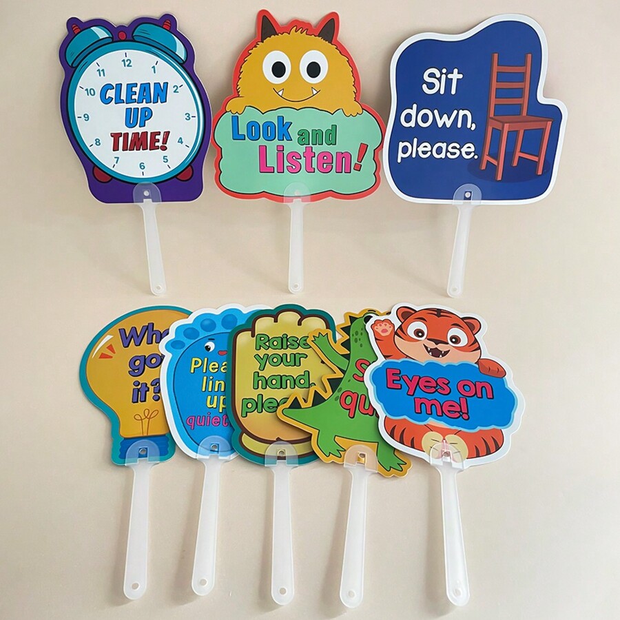 Lachilly 8pcs Classroom Rules Paddles Portable Preschool Class Rules ...