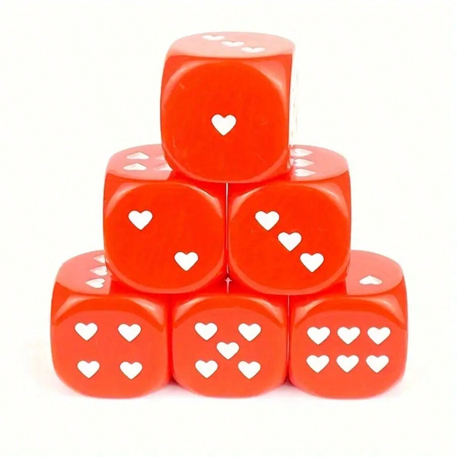 25mm Black & White Mini Star Heart Dice Board Game Toy, Drinking Game ...