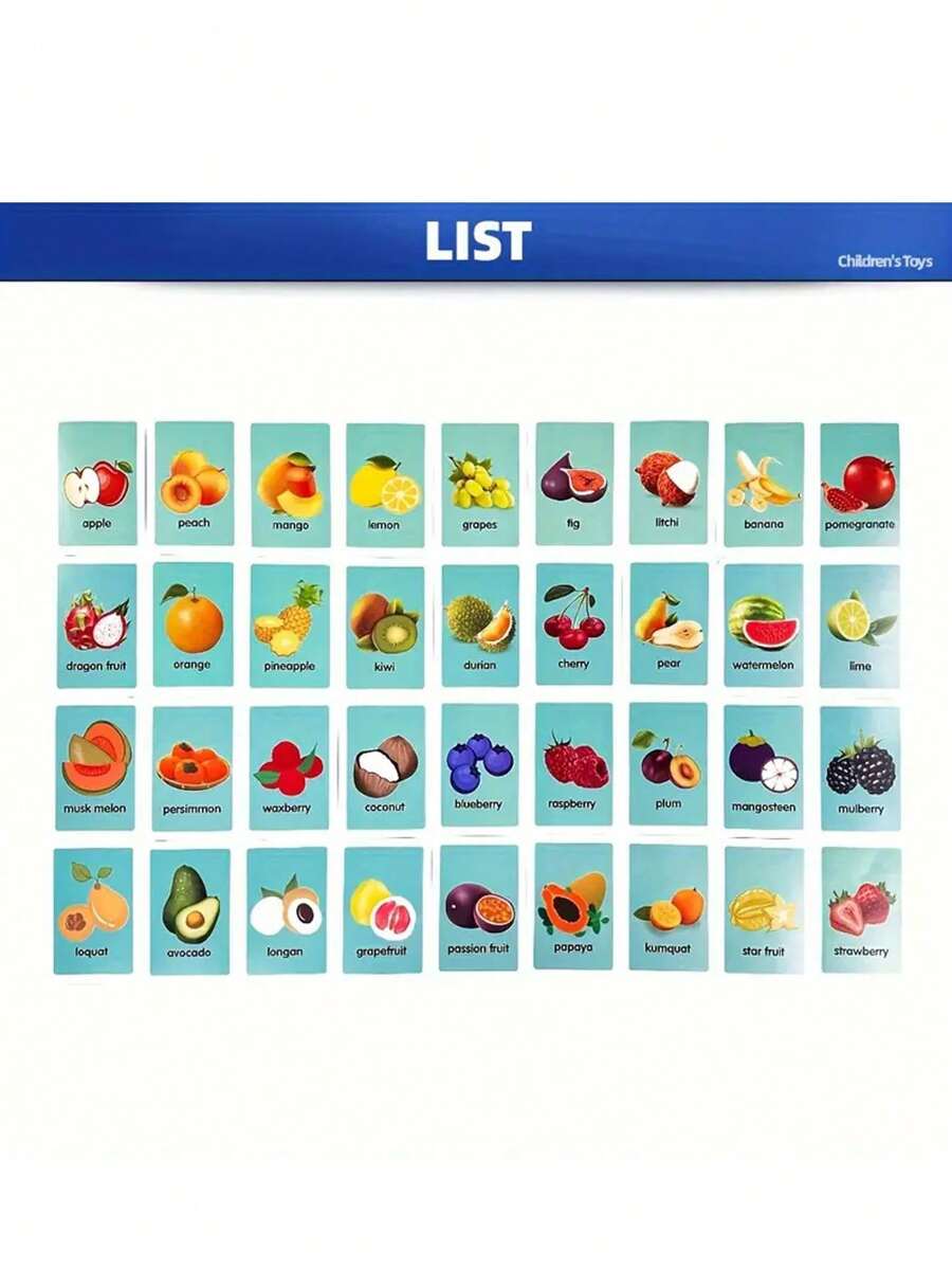 36 pièces de fiches éclair d'identification de fruits, à combiner avec ...