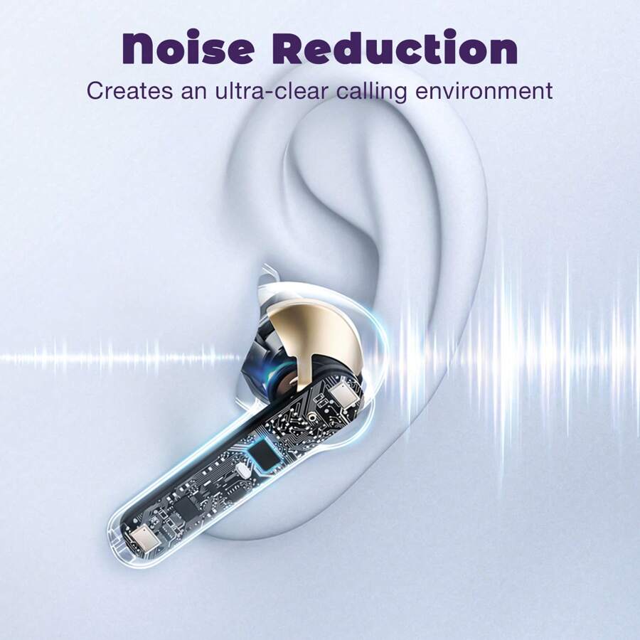 Wireless Earbuds, 2025 Wireless Headphones HiFi Stereo Earphones With ...