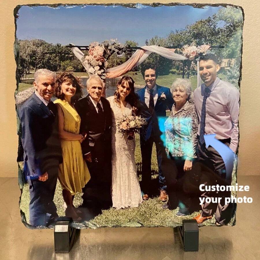 Slate Stone Photo Plaque| Wedding Photo Plaque| Family Photo Plaque ...