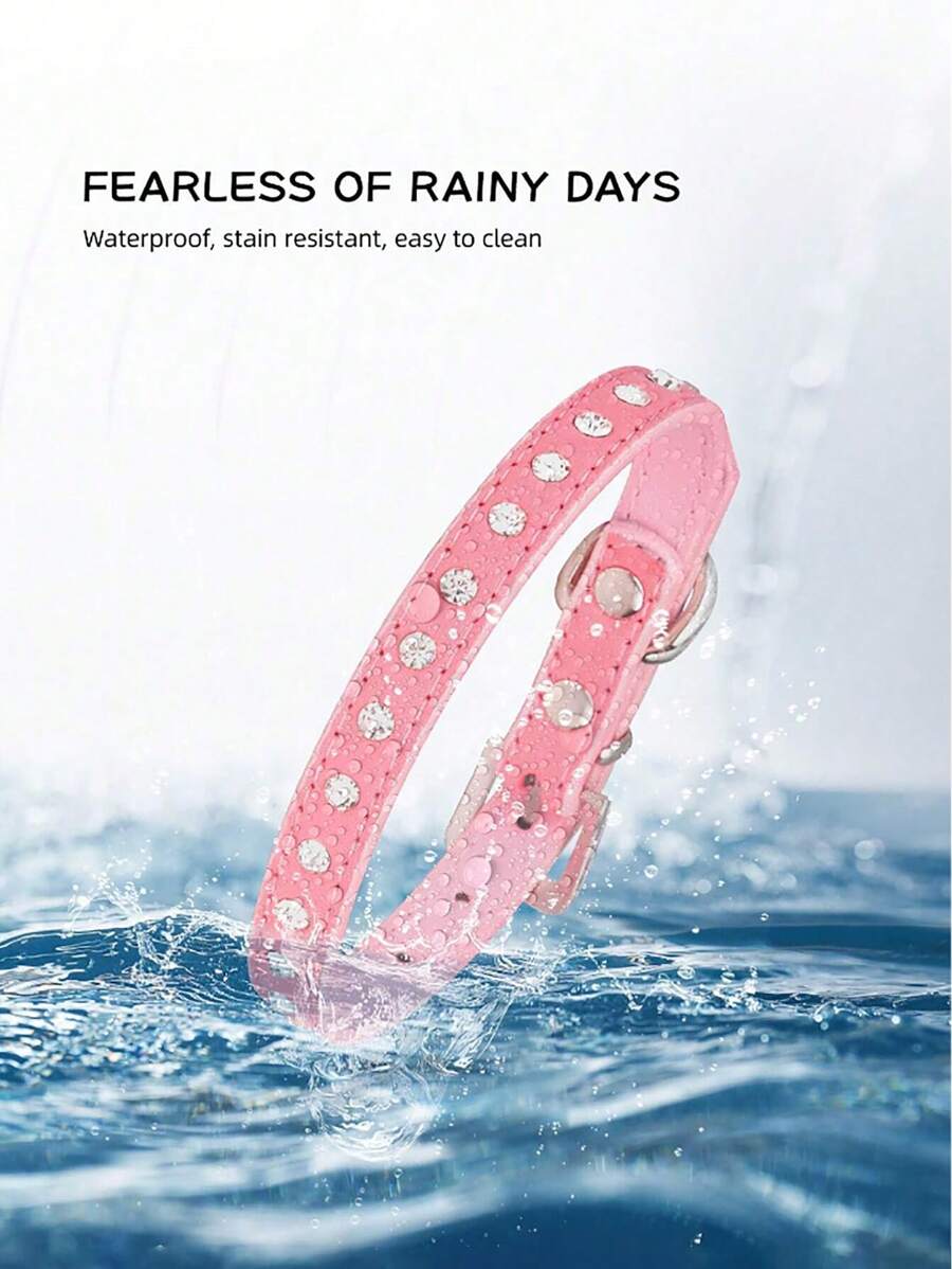 2pcs/Sparkling Diamond Dog Collar Small And Medium Adjustable, Give ...