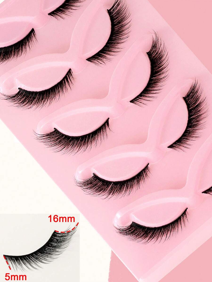 NEW 5 Pairs Fox Cat Eye Lashes Winged False Eyelashes With Effect ...