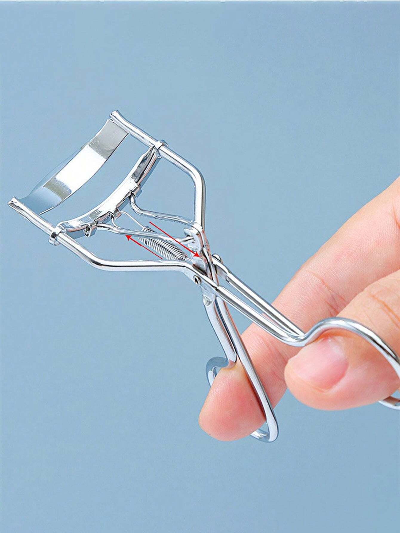 1pc Stainless Steel Spring-Loaded Lash Curler, Natural Curl & Long ...