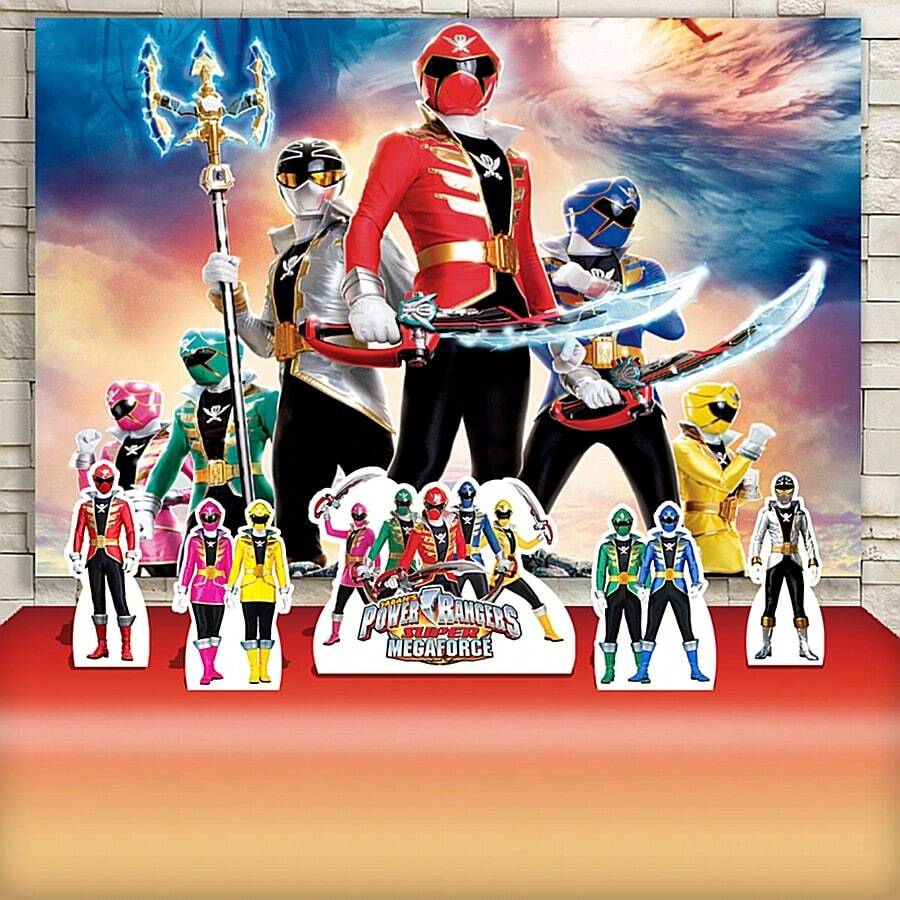 Festa Aniversário Power Rangers Megaforce Decoração Cenários Kit Prata ...
