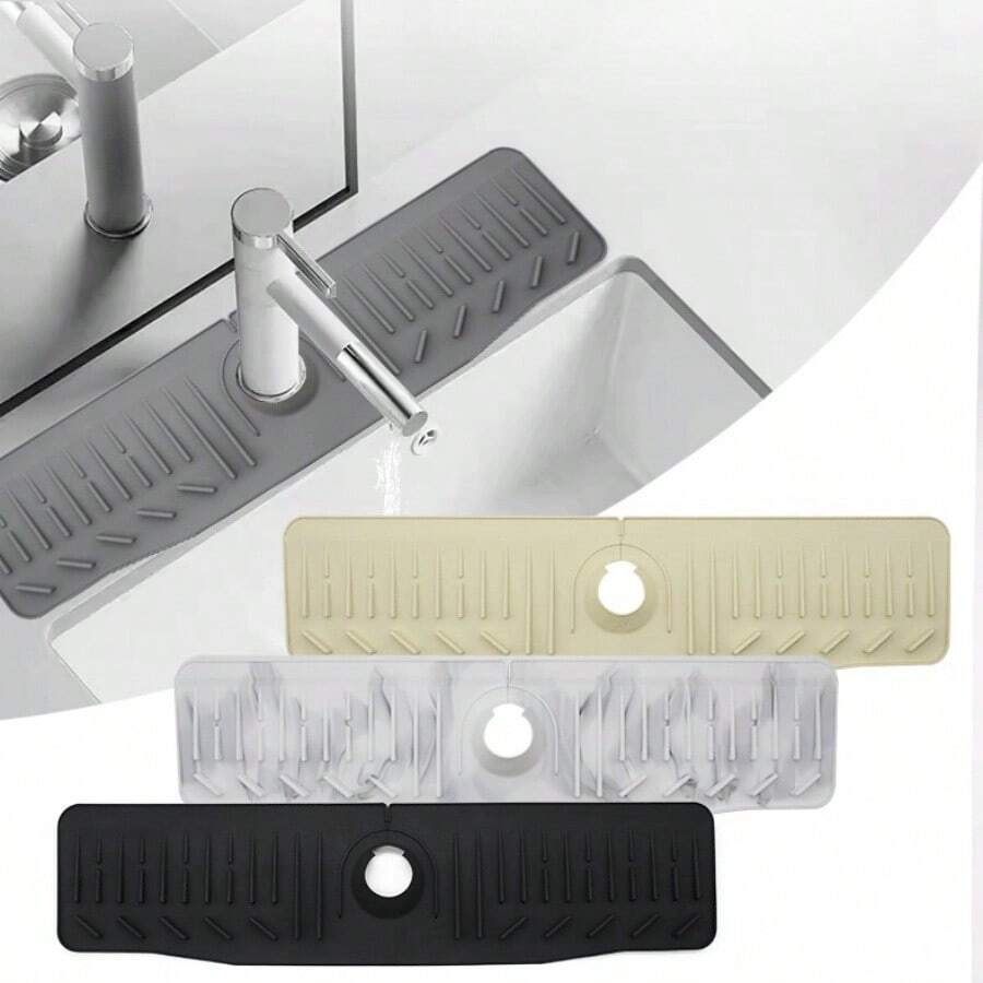Silicone Faucet Drip Pad, Minimalist Anti-Splash Water Mat, Kitchen ...