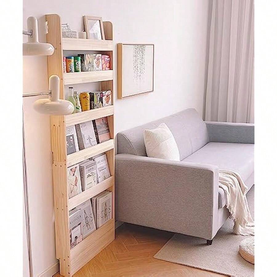 Solid Wood Bookshelf Bookcase Organizer For Books Toys Storage Rack ...