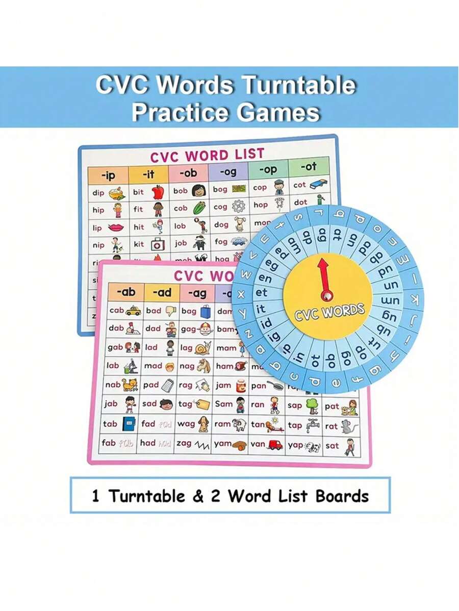 CVC Phonics Spin Game - Children's English Learning Reading Education ...