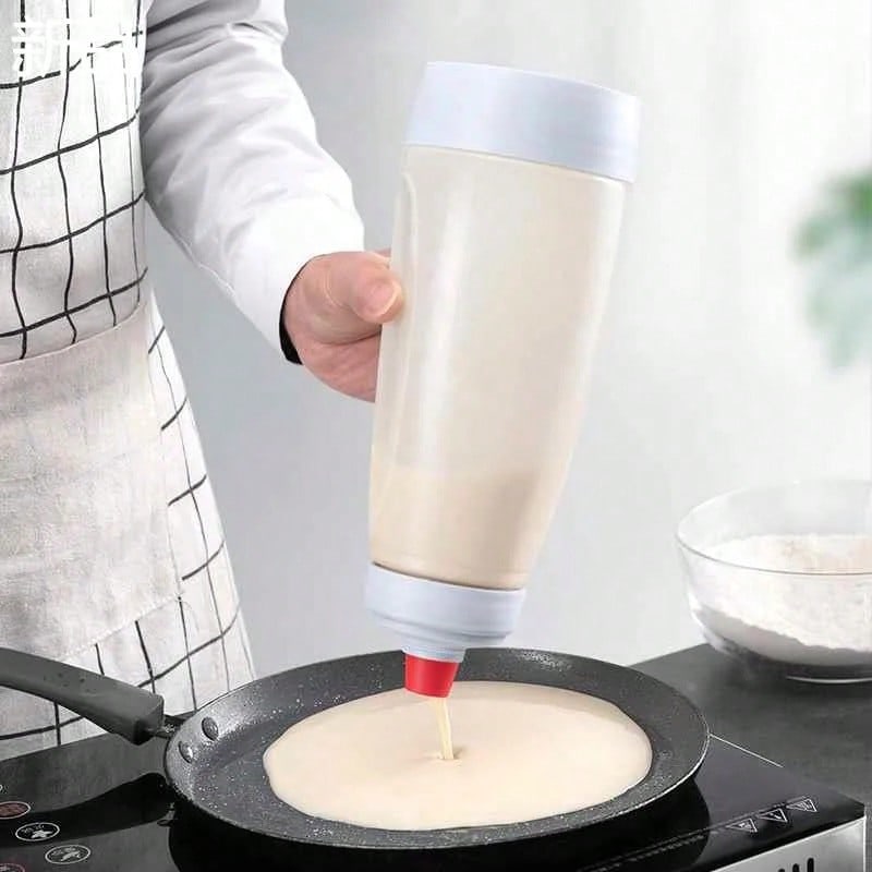 1000ml Manual Pancake Batter Mixer Bottle, Home Breakfast Pancake ...