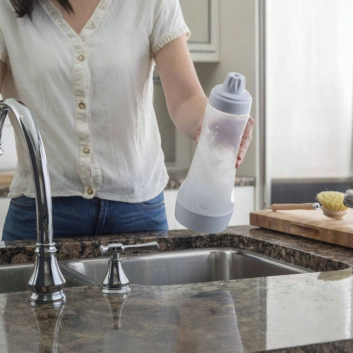 1000ml Manual Pancake Batter Mixer Bottle, Home Breakfast Pancake ...