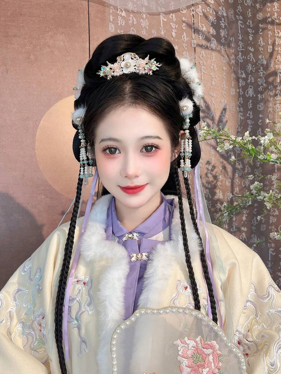 [Sui Lin] Traditional Chinese Style Integrated Wig Hair Bun, Versatile ...