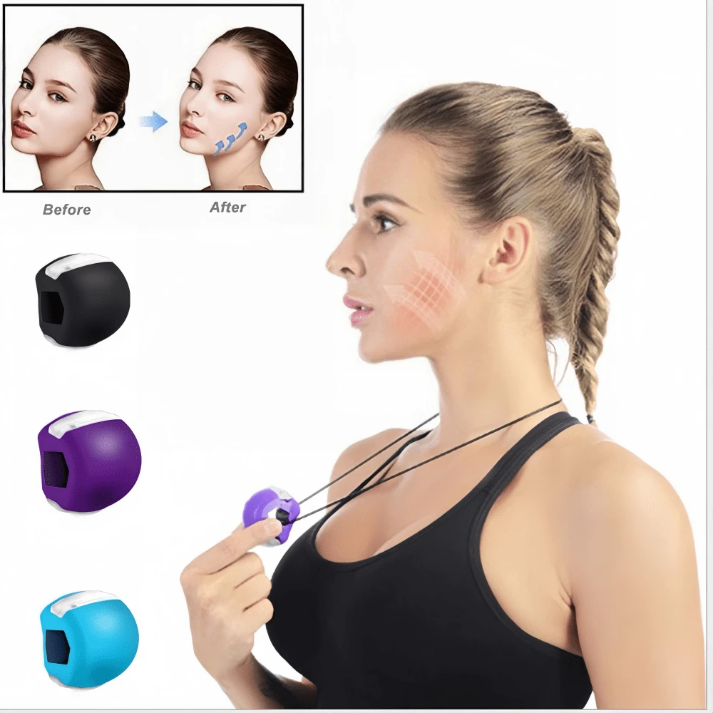3pcs Silicone Jaw Muscle Trainer Set [Trainer + Storage Box + Necklace ...