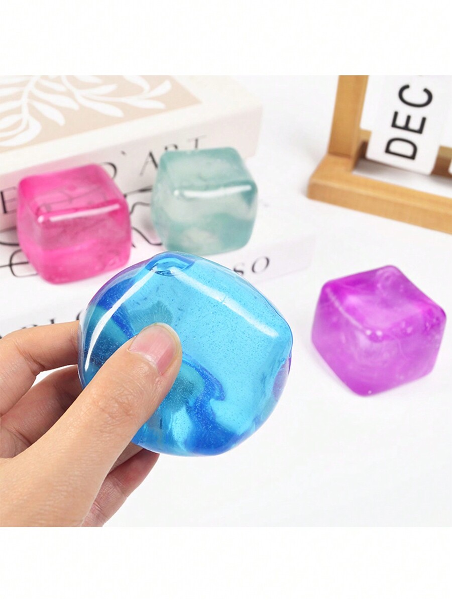 Colorful Crystal Ice Cube Stress Relief Cube, Squish Ball Pressure ...