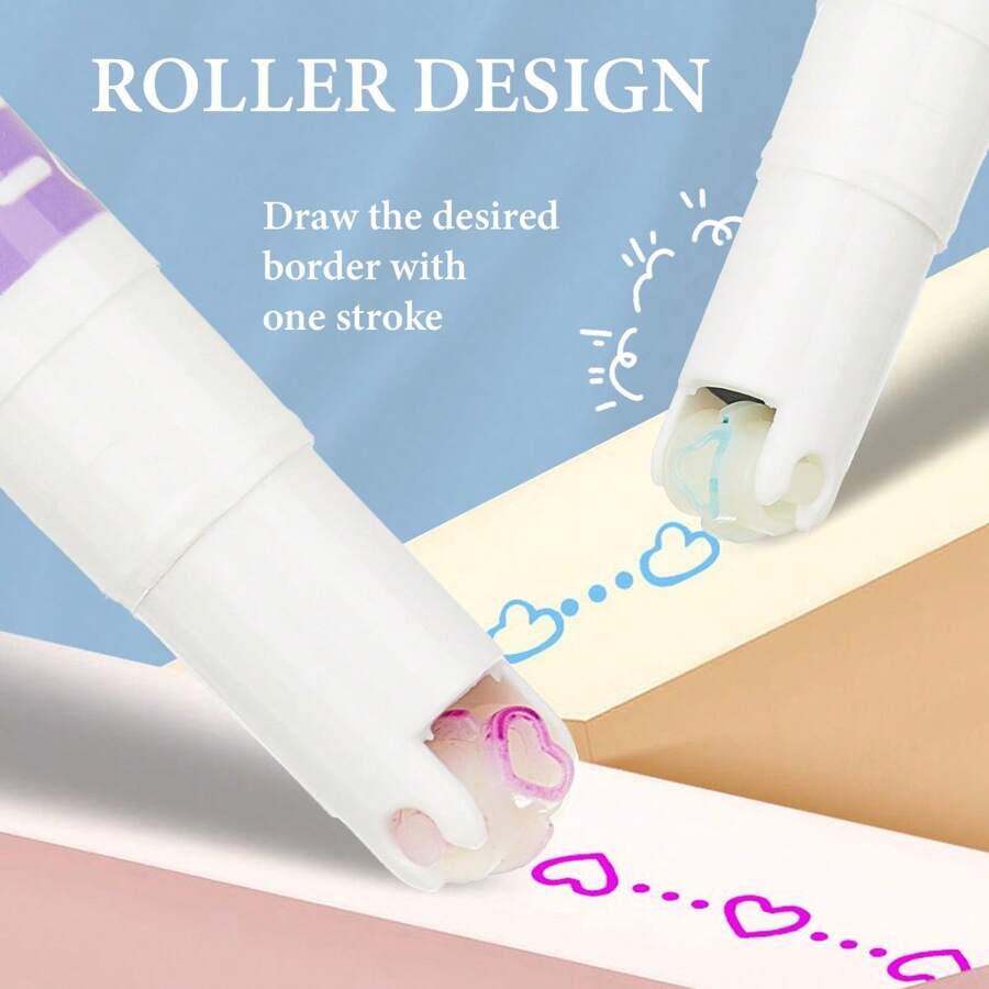 6pcs Floral Outline Pens Curved Line Pens Journaling Pens Dual-Tip ...