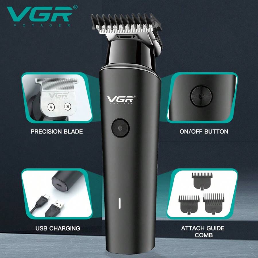 VGR Máquina de corte VGR Zero recargable, recortadora de barba, cortapelos eléctrico profesional ...