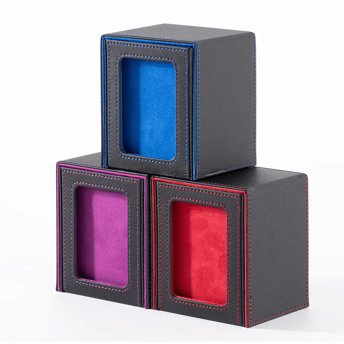 MTG Deck Box With Commander Window, Leather Deck Box Holds Up To 100 ...