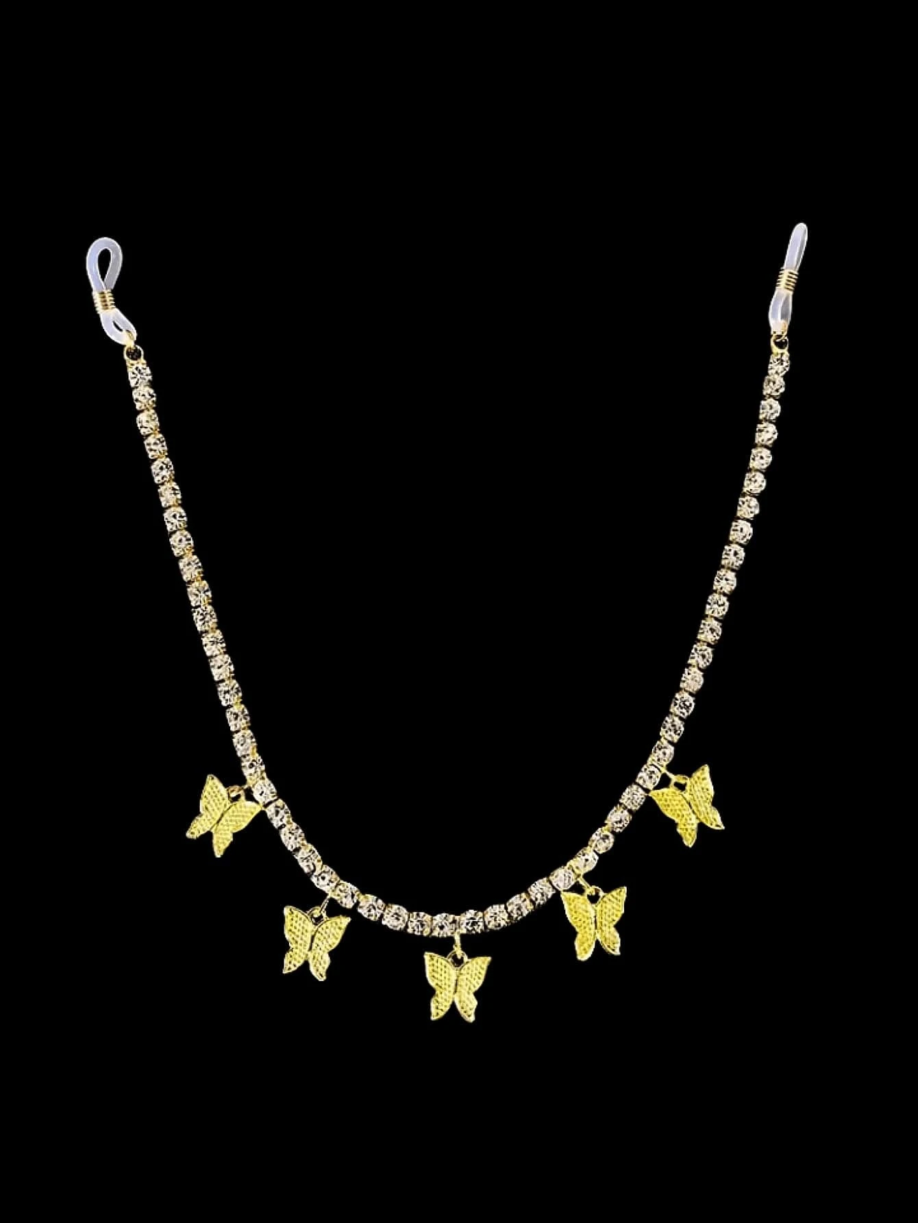 European & American Alloy Butterfly Pendant Necklace With Rhinestones ...