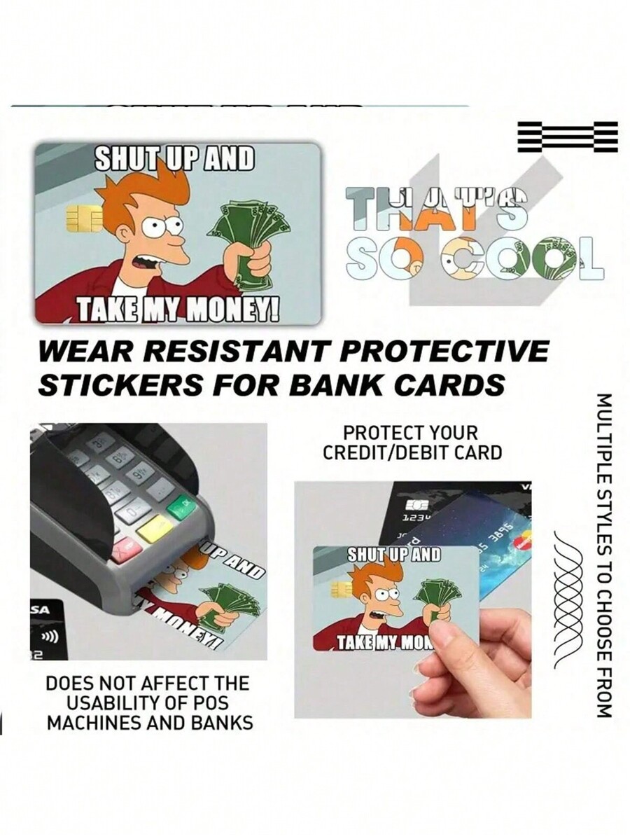 Humorous " And Take My Money" Credit Card Sticker, PVC Protective Film ...