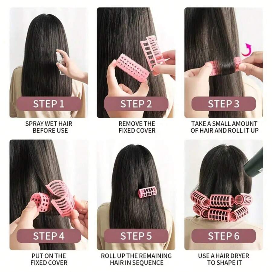 6-14Pcs Heatless Hair Curler No Heat Hair Rollers Plastic Slouchy Curls ...