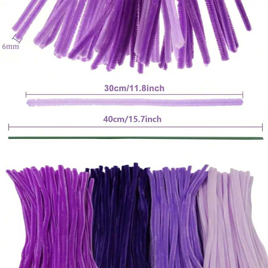 Purple Fuzzy Pipes Arts And Crafts Kit, Pipe Cleaners Craft Supplies ...