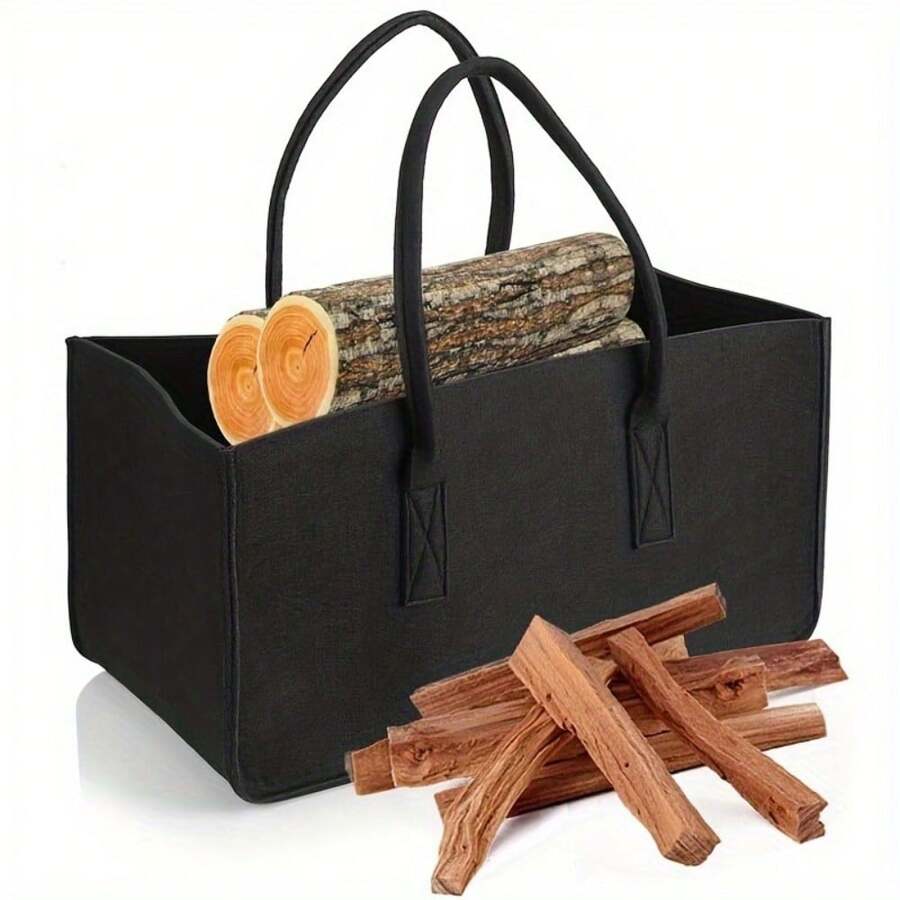 Extra Large Durable Felt Firewood Storage Bag - Strong Load-Bearing ...