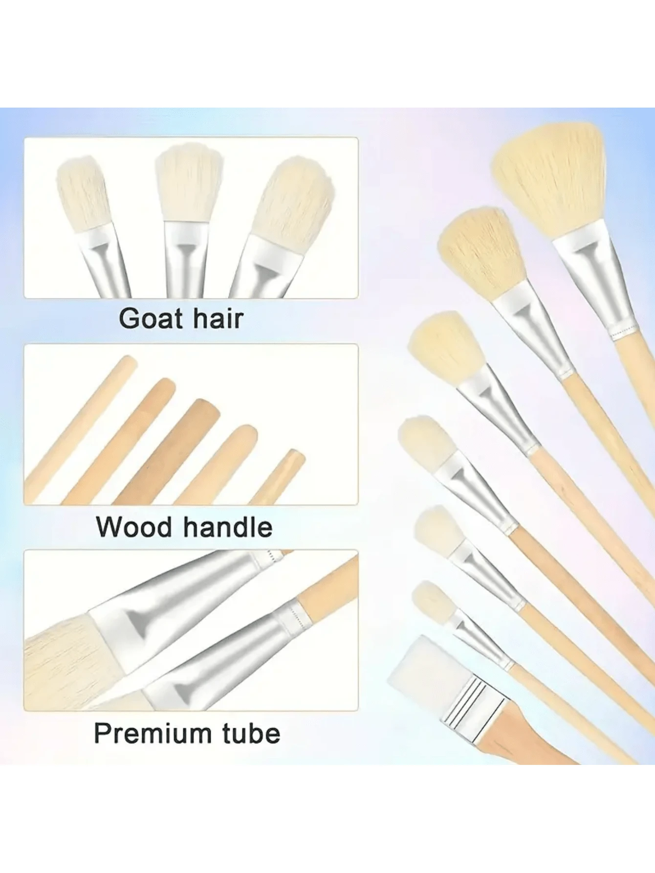 7pcs Multipurpose Mixed Brushes Set For Acrylic Painting, Premium Nylon ...