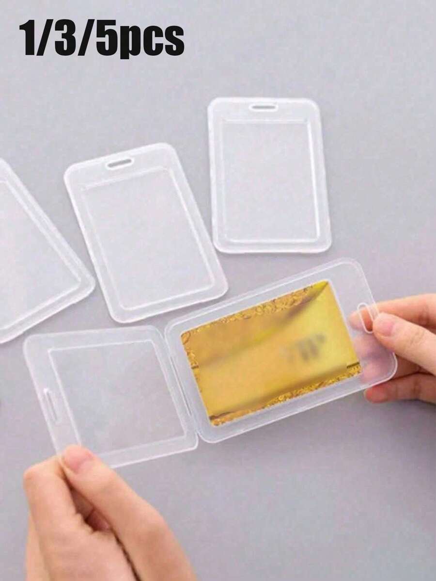 1/3/5pcs Clear Card Cover,Clear Card Holder - Transparent Plastic ...