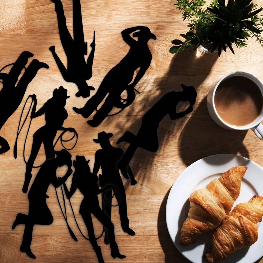 12 Pieces Cowboy Silhouettes Cowboy Cutouts Western Theme Party ...