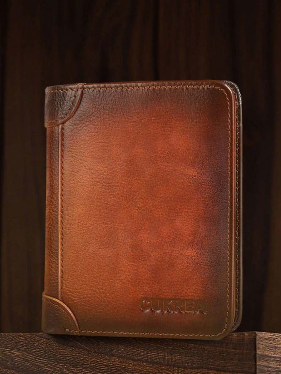 2 ID Windows Trifold Genuine RFID Blocking Wallets For Men Top Layer ...