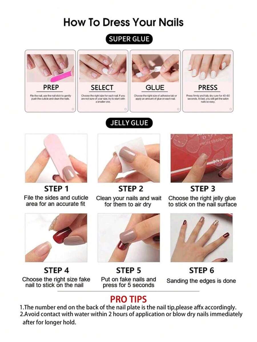 Shanghai-Style Sweetheart Hand-Wears Nail Pink Heart Flashing Nail Patches Nails | SHEIN UK