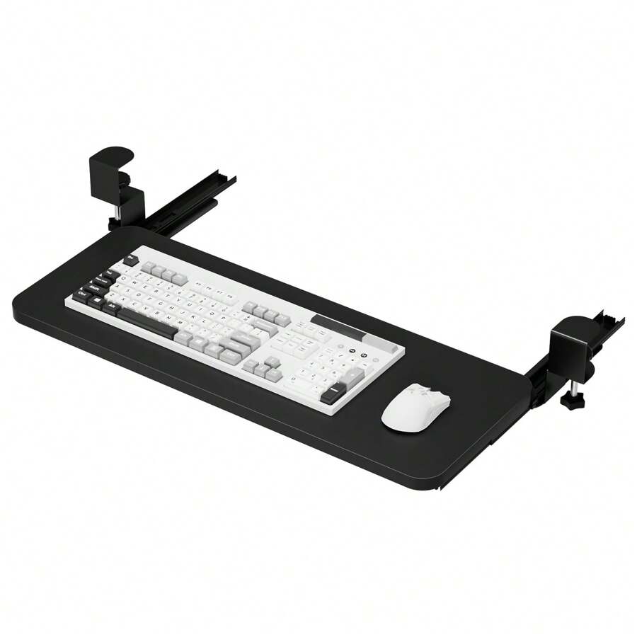 Keyboard Tray Under Desk, Corner Keyboard Tray With Adjustable C Clamp ...