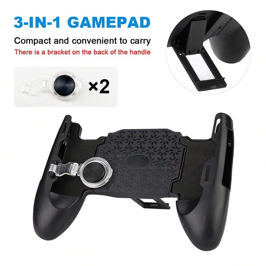 1pc 3-In-1 Gamepad Auxiliary Handle With Stand & Joystick For Mobile Phones Under 6.5 Inch, All ...