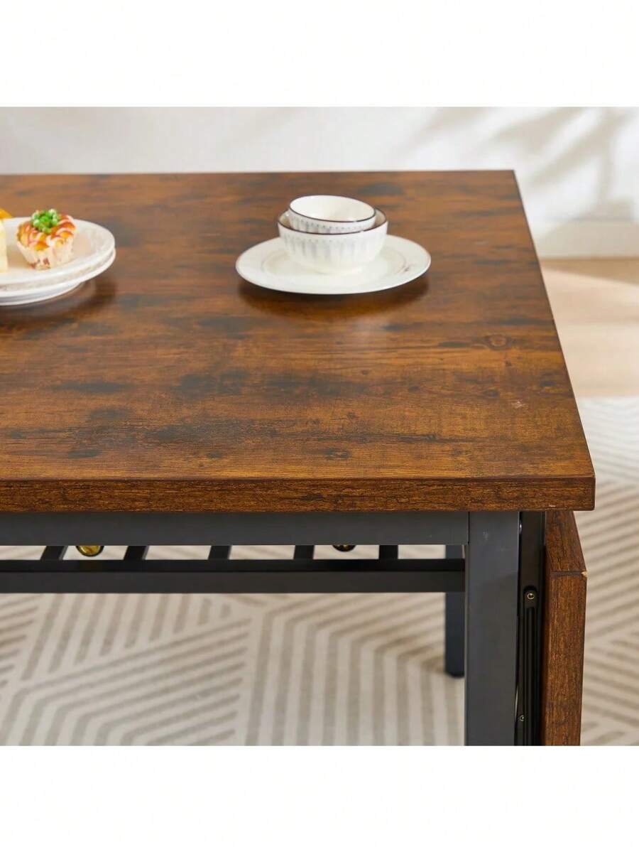 Folding Dining Table, Kitchen Table Foldable Dining Room Dinner Drop ...